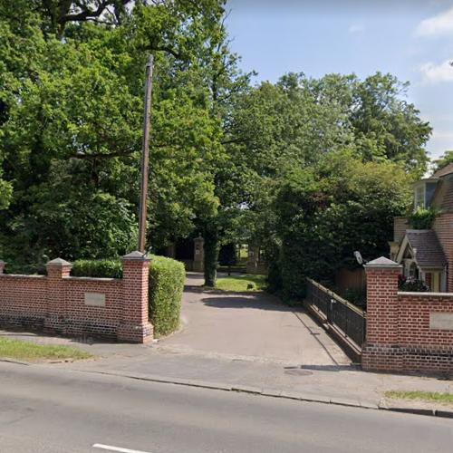 Entrance to Rowneybury House (Beckingham Palace) in Sawbridgeworth ...
