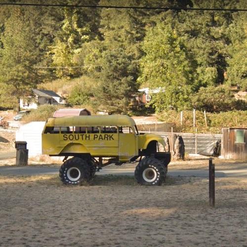 South Park Monster School Bus in Leggett, CA - Virtual Globetrotting