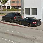 Porsche GT3 and Cayenne matt black in Los Angeles, CA (Google Maps)