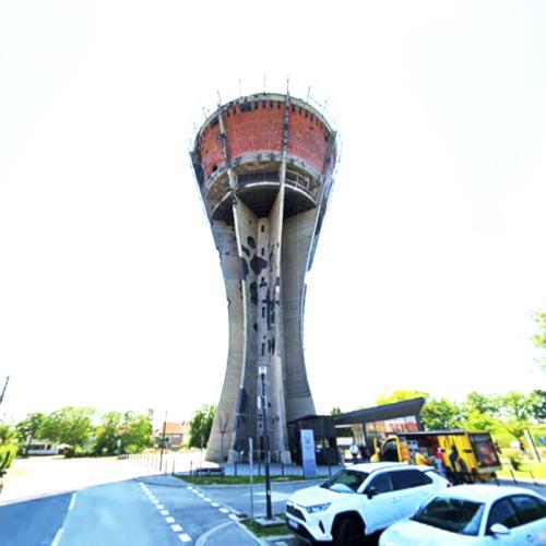 Water tower heavily damaged in the Yugoslav War in Vukovar, Croatia ...
