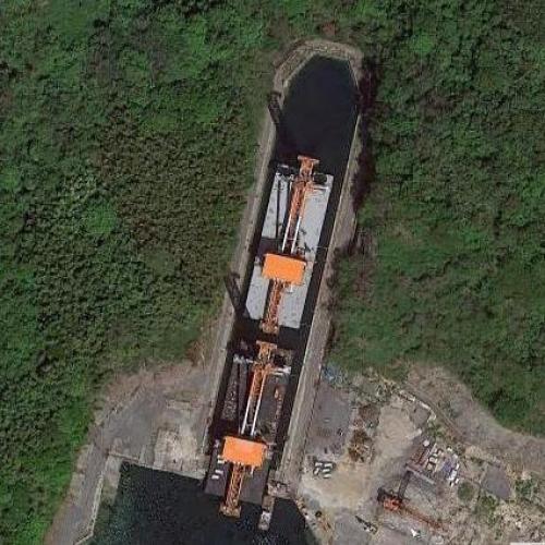 Ship dock in the forest in Kaita, Japan (Google Maps)