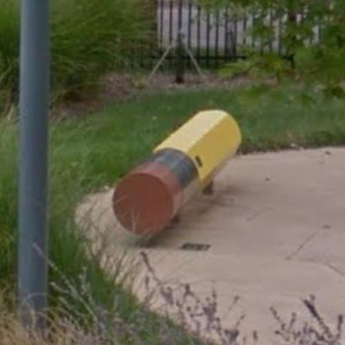 'Pencil Bench' by Ron Parks in Omaha, NE (Google Maps)