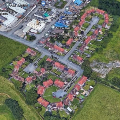 Merseyside Housing Estate in Hoylake, United Kingdom (Google Maps)