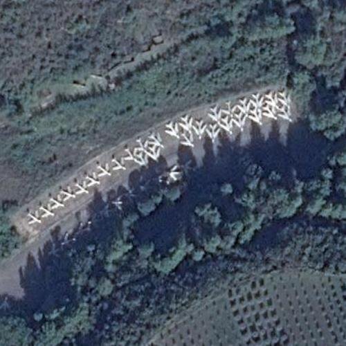 Entrance to an underground aircraft hangar in Kuçovë, Albania - Virtual ...