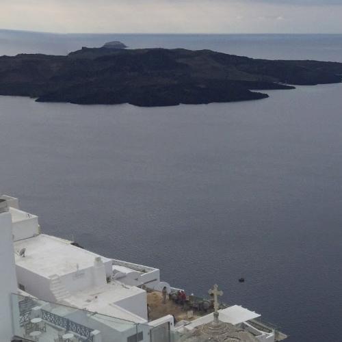 Collapsed Caldera of Santorini in Thera, Greece (Google Maps)