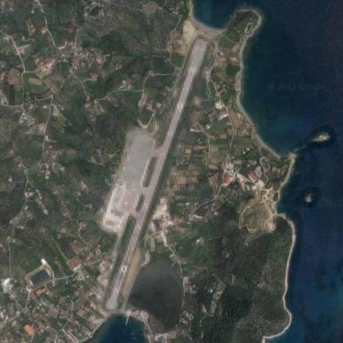 Skiathos Island National Airport in Skíathos, Greece (Google Maps)
