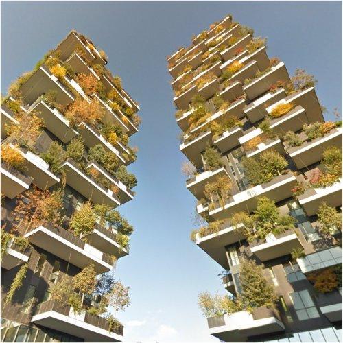 World’s First Vertical Forest in Milan, Italy (Google Maps)