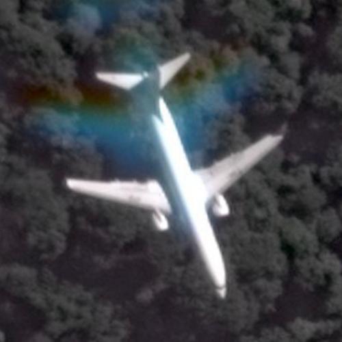Airplane in flight in São Paulo, Brazil (Google Maps)