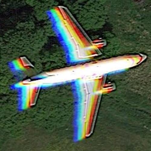 Airplane in flight in Cranleigh, United Kingdom (Google Maps)