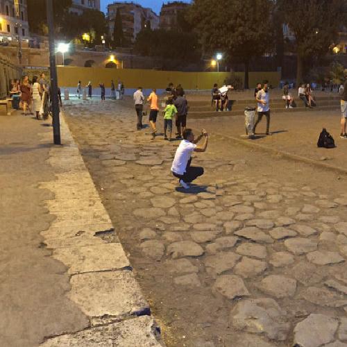 Original Roman Road in Rome, Italy (Google Maps)