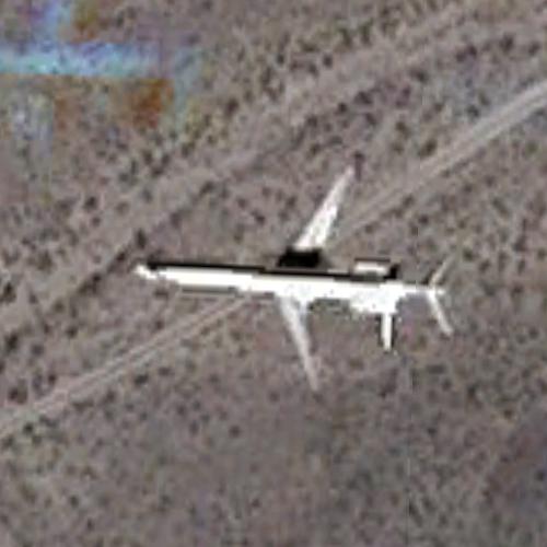 Airplane in flight in Tonopah, NV (Google Maps)