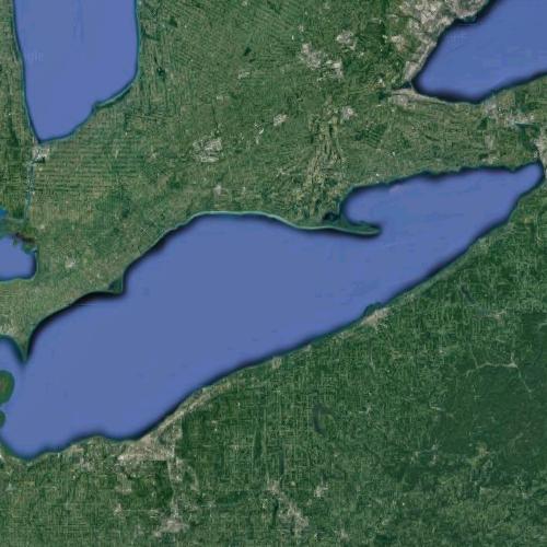 Lake Erie in Cleveland, OH (Google Maps)