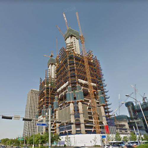Parc.1 Towers under construction in Seoul, Republic of Korea (Google Maps)