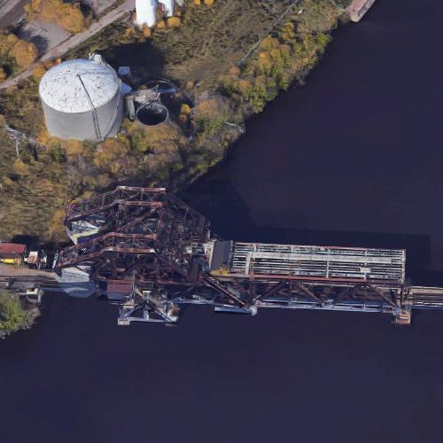 Jackknife Bascule Bridge in Thunder Bay, Canada (Google Maps)
