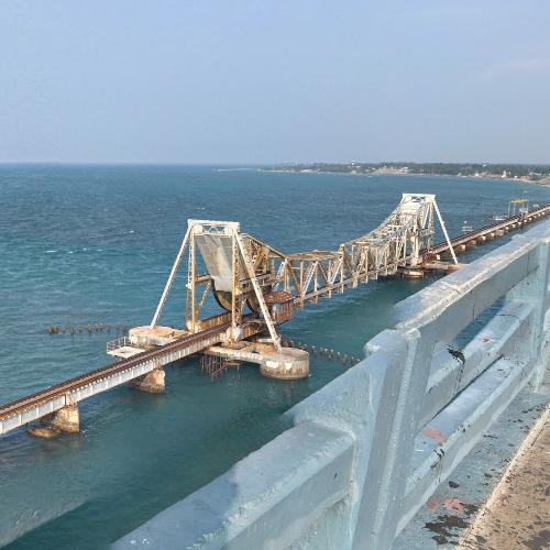 Pamban Bridge in Rameswaram, India (Google Maps)