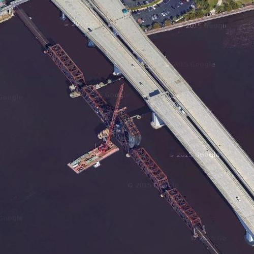 FEC Strauss Trunnion Bascule Bridge in Jacksonville, FL (Google Maps)