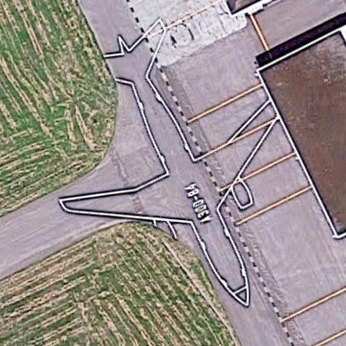 Outlined Airbus A300-B4 at AKJ in Asahikawa, Japan (Google Maps)