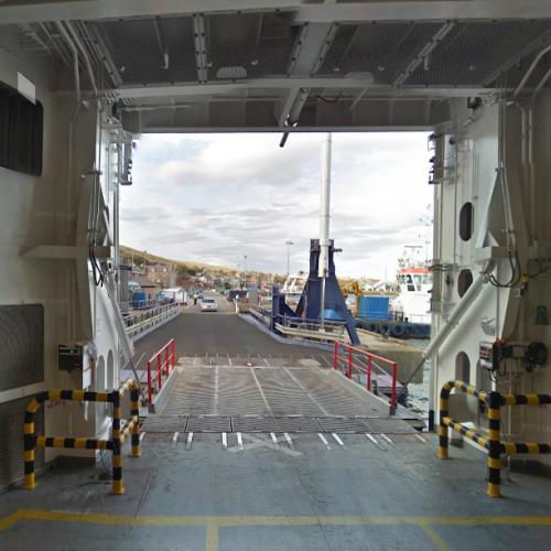 Google camera car onboard the ferry MV Hamnavoe in Stromness, United ...