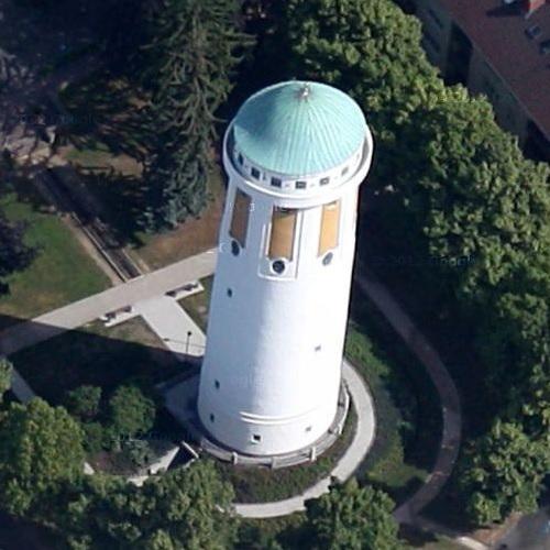 Hockenheim water tower in Hockenheim, Germany (Google Maps)