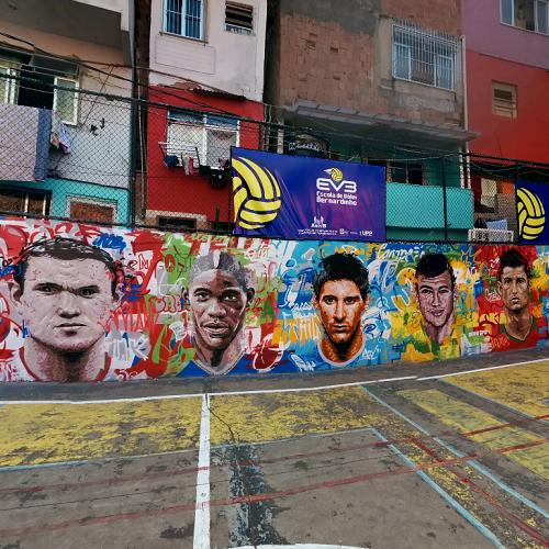 Soccer players mural in Rio de Janeiro, Brazil (Google Maps)