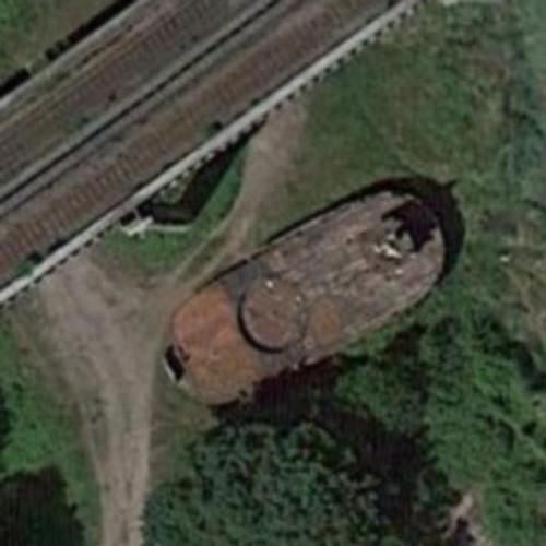 Wreck of the turntable ferry "Severn Princess" at Chepstow in Chepstow ...