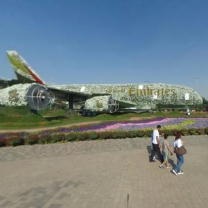 Emirates floral Airbus A380 at Dubai Miracle Garden in Dubai, United ...