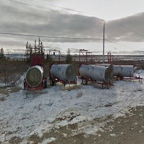 Polar Bear traps in Churchill, Canada (Google Maps)