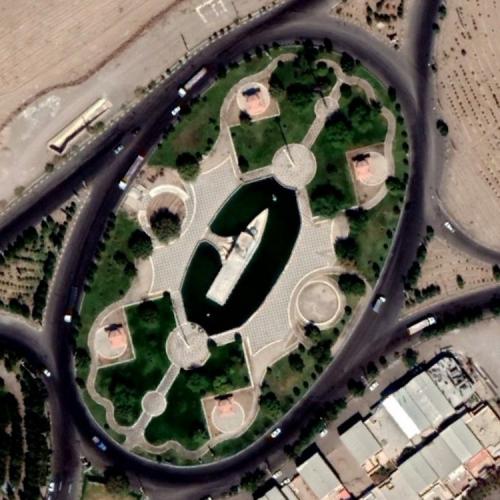 Iranian Ship Roundabout. in Sirjan, Islamic Republic of Iran (Google Maps)