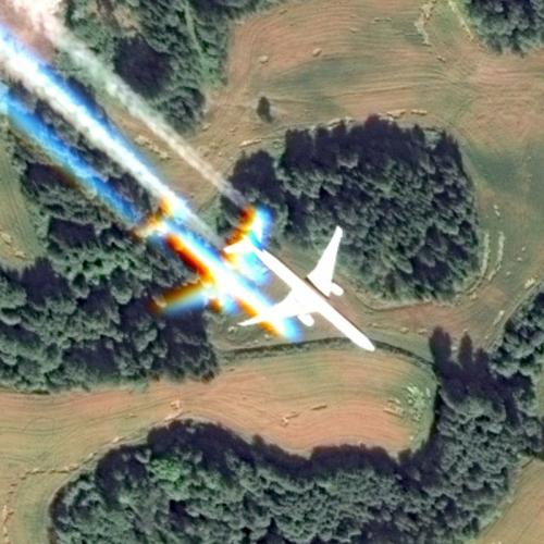 Twin Engined Jet In Flight. in Helgja, Norway (Google Maps)