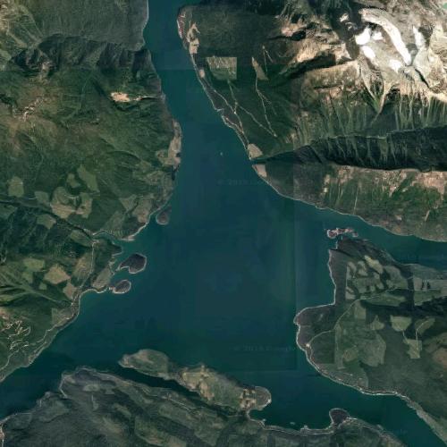 Kinbasket Lake in Mica Creek, Canada (Google Maps)
