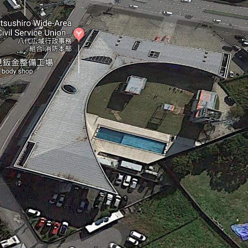 'Yatsushiro Fire Station' by Toyo Ito in Kumamoto, Japan (Google Maps)