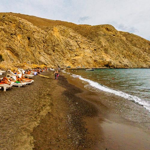 Perissa Beach in Perissa, Greece (Google Maps)