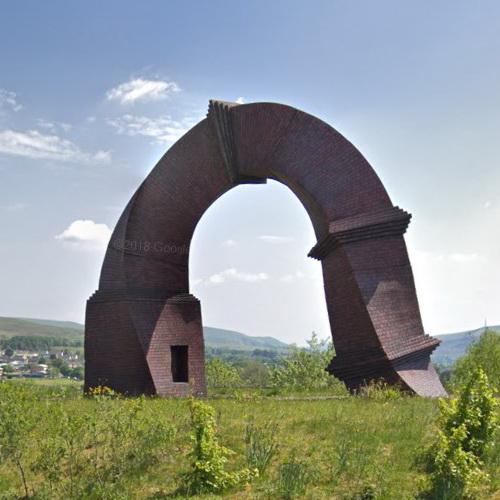 The Twisted Chimney in Rhymney, United Kingdom (Google Maps)