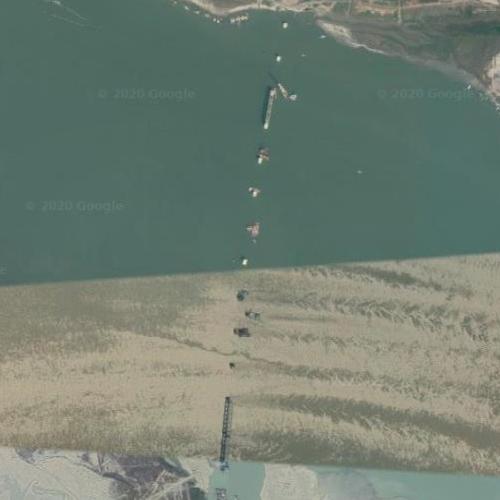 Padma Bridge under construction in Louhajong, Bangladesh (Google Maps)
