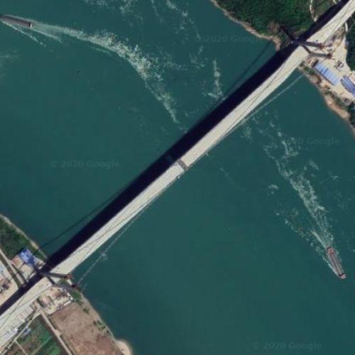 Baiyang Yangtse River Bridge in Yidu, China (Google Maps)