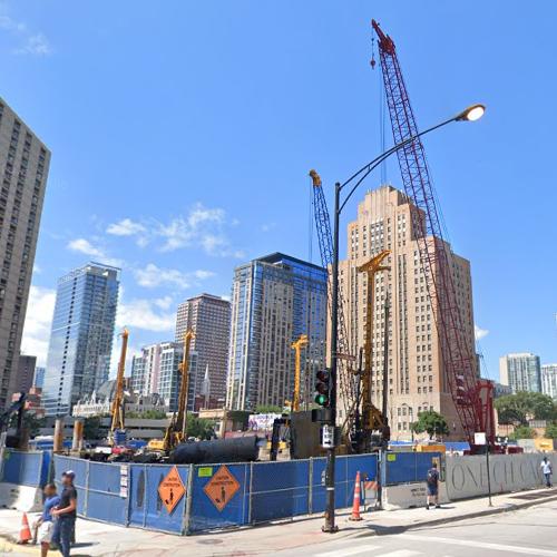 One Chicago Square under construction in Chicago, IL (Google Maps)