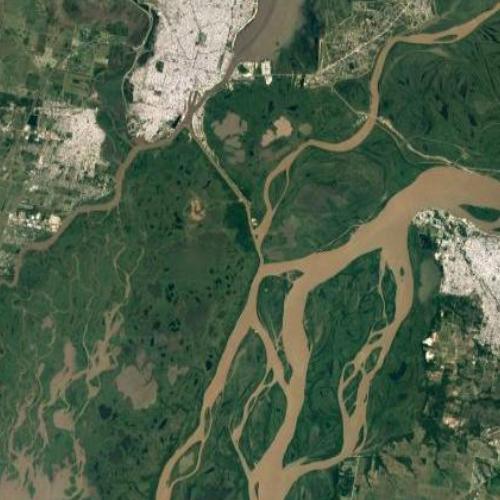 Mouth of the Salado River in Santa Fe, Argentina (Google Maps)