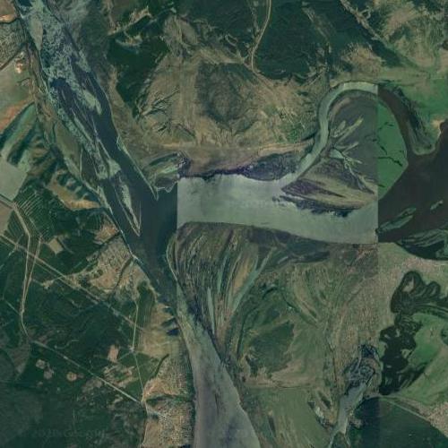 Mouth of the Vyatka in Nizhnekamsk, Russian Federation (Google Maps)