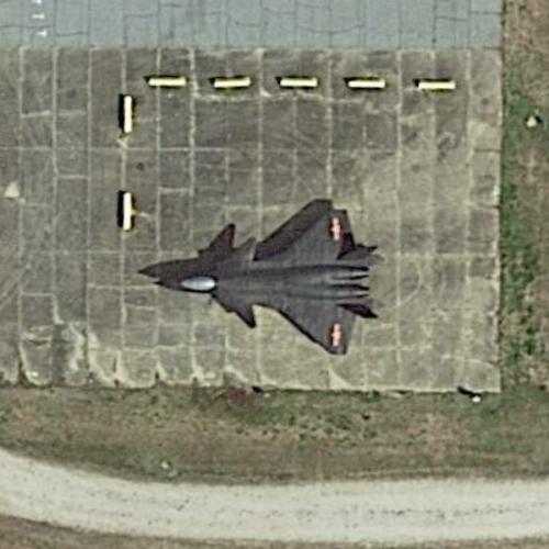 Chengdu J-20 Mock-Up at Bogue Field in Bogue, NC (Google Maps)