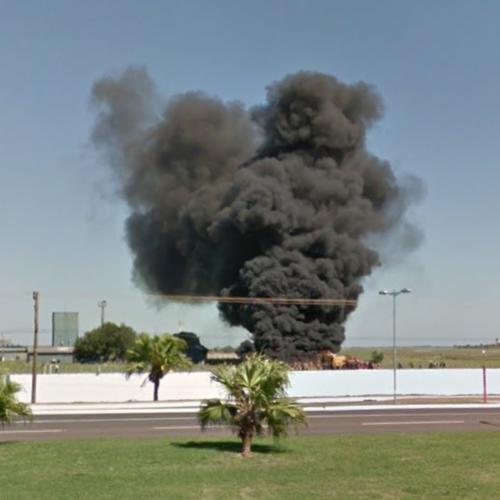 Fire at Campo Grande Airport in Campo Grande, Brazil (Google Maps)