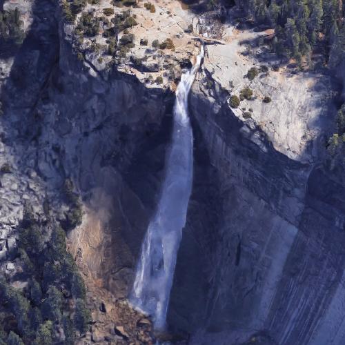 Nevada Fall in Yosemite Valley, CA (Google Maps)