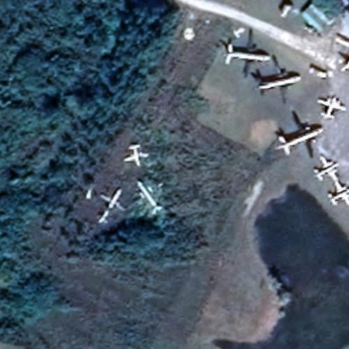 San Andros Airport aircraft boneyard in Andros Town, Bahamas (Google Maps)