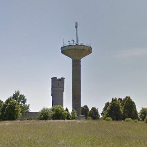 Baisogala water tower in Baisogala, Lithuania (Google Maps)