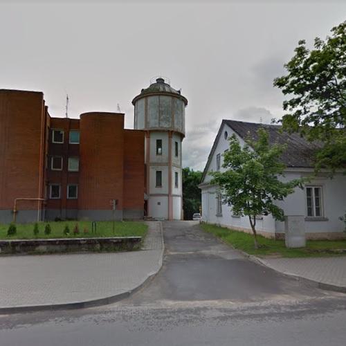 Ukmerge water tower in Ukmerge, Lithuania (Google Maps)
