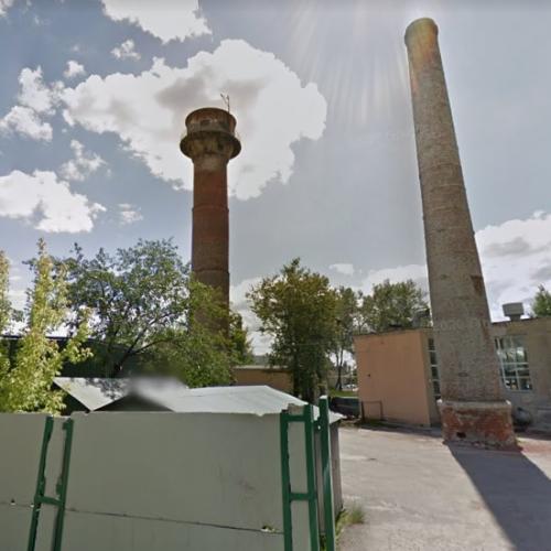 Lentvaris water tower in Lentvaris, Lithuania (Google Maps)