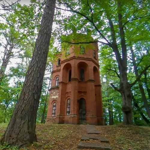Lentvaris Manor water tower in Lentvaris, Lithuania (Google Maps)