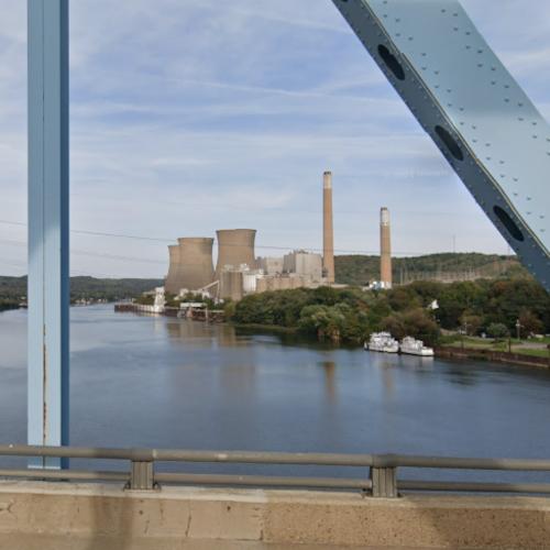 Bruce Mansfield Power Plant from Shippingport Bridge in Shippingport ...