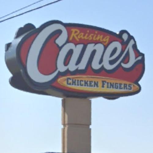 Raising Cane's Chicken Fingers sign in Monroe, LA - Virtual Globetrotting