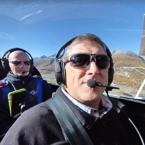 Flying above the Samedan Airport in Pontresina, Switzerland (Google Maps)