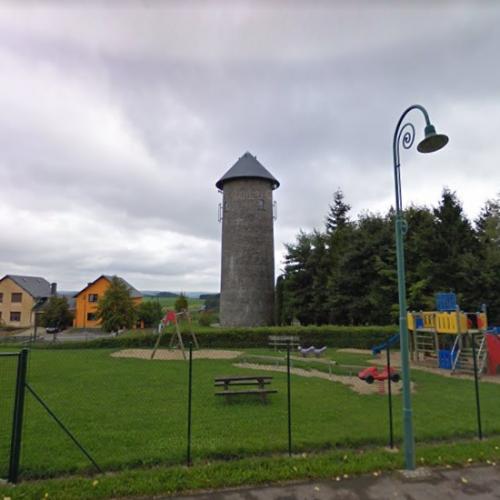 Boulaide water tower in Boulaide, Luxembourg (Google Maps)